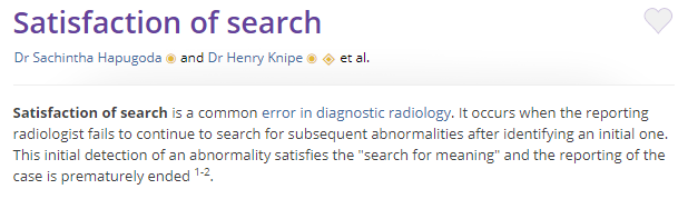 Beating the Inspectors Number 7*. Satisfaction of Search Bias – What's ...